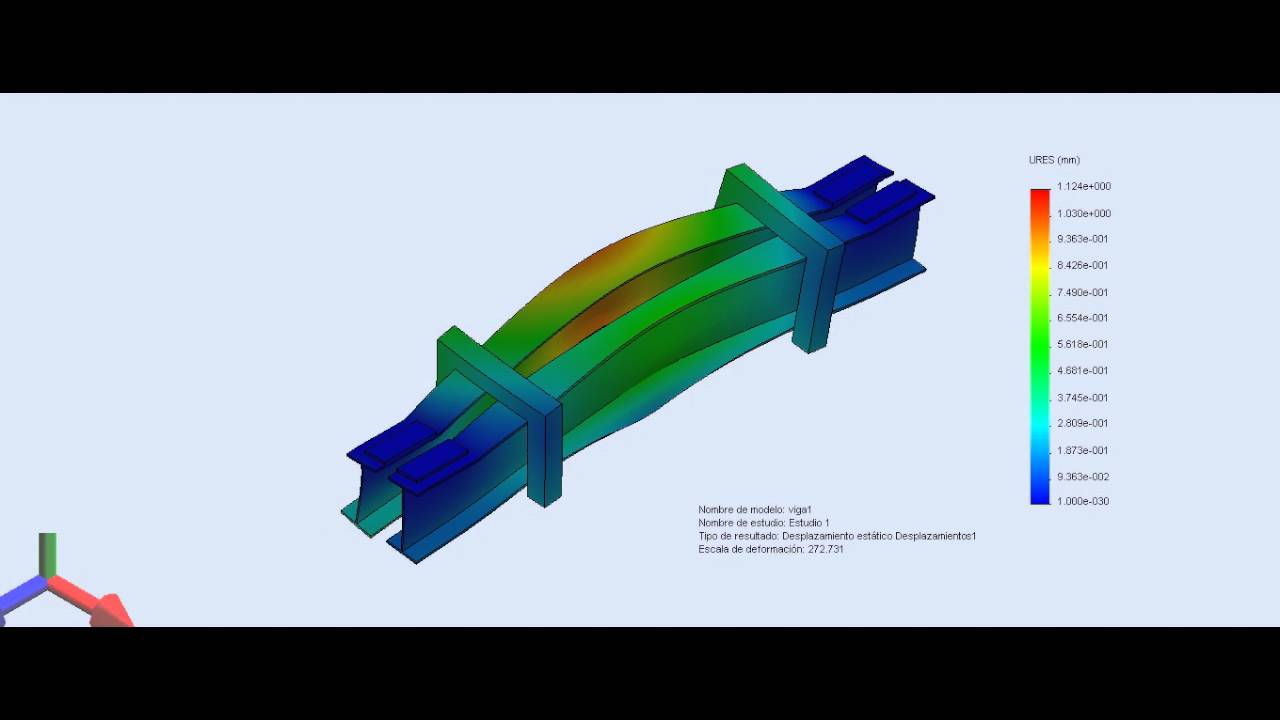 Animacion deformacion de vigas - Solidworks - YouTube