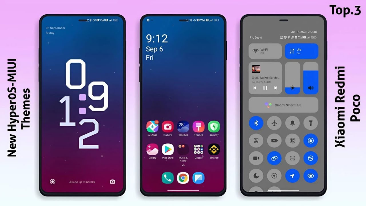 3 New HyperOS-MIUI Themes for Xiaomi,Redmi,Poco | Best HyperOS-MIUI Themes - YouTube