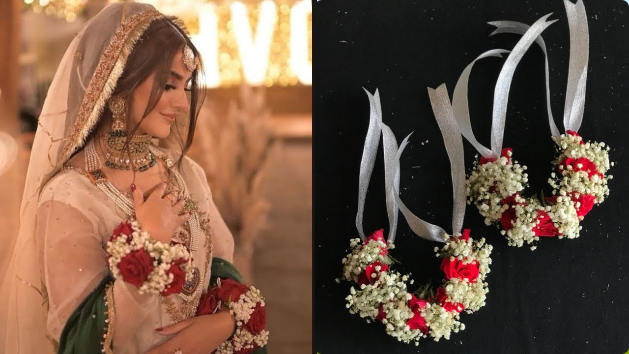 DIY - How To Make Real Flowers Hand Gajre For Wedding # 31 - Bridal ...