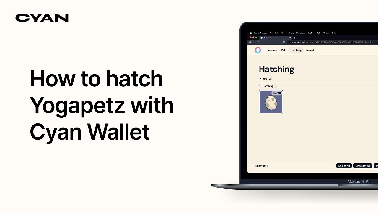 How to hatch Yogapetz with Cyan Wallet - YouTube