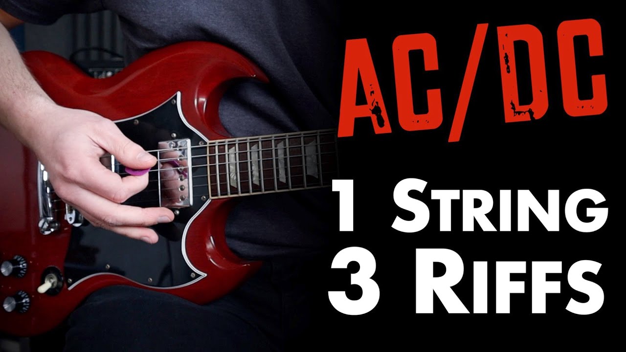 3 AC/DC Riffs on 1 String | Beginner Guitar Lesson - YouTube