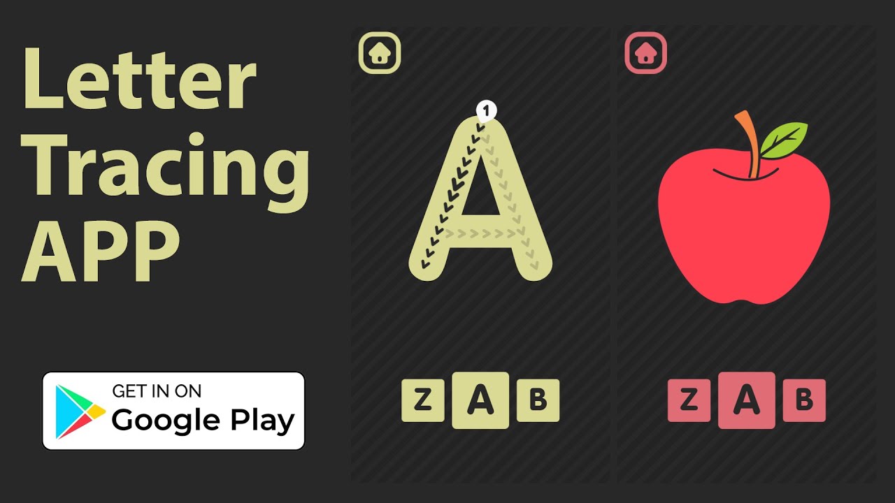 my letter tracing app - google play store - YouTube