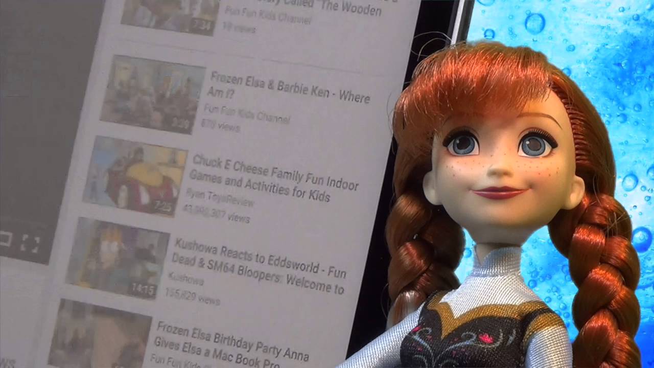 Frozen's Anna & Smart Ken Surf the Web Watching Fun Fun Kids Channel ...