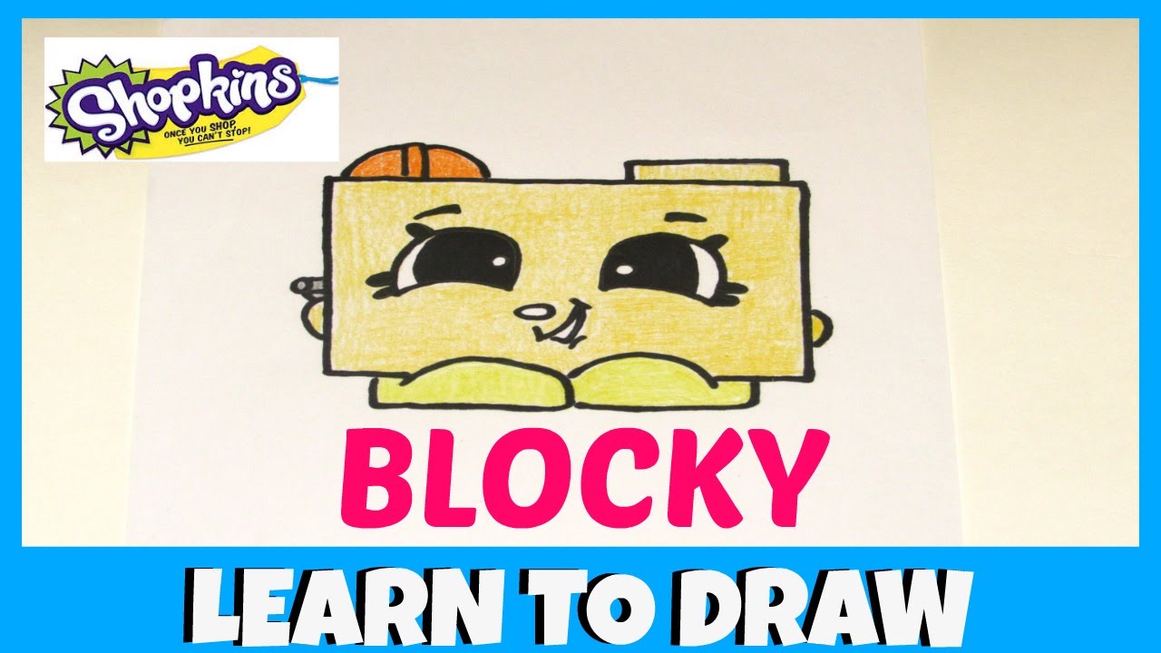 How To Draw Shopkins Season 5 "Blocky" Limited Edition - YouTube
