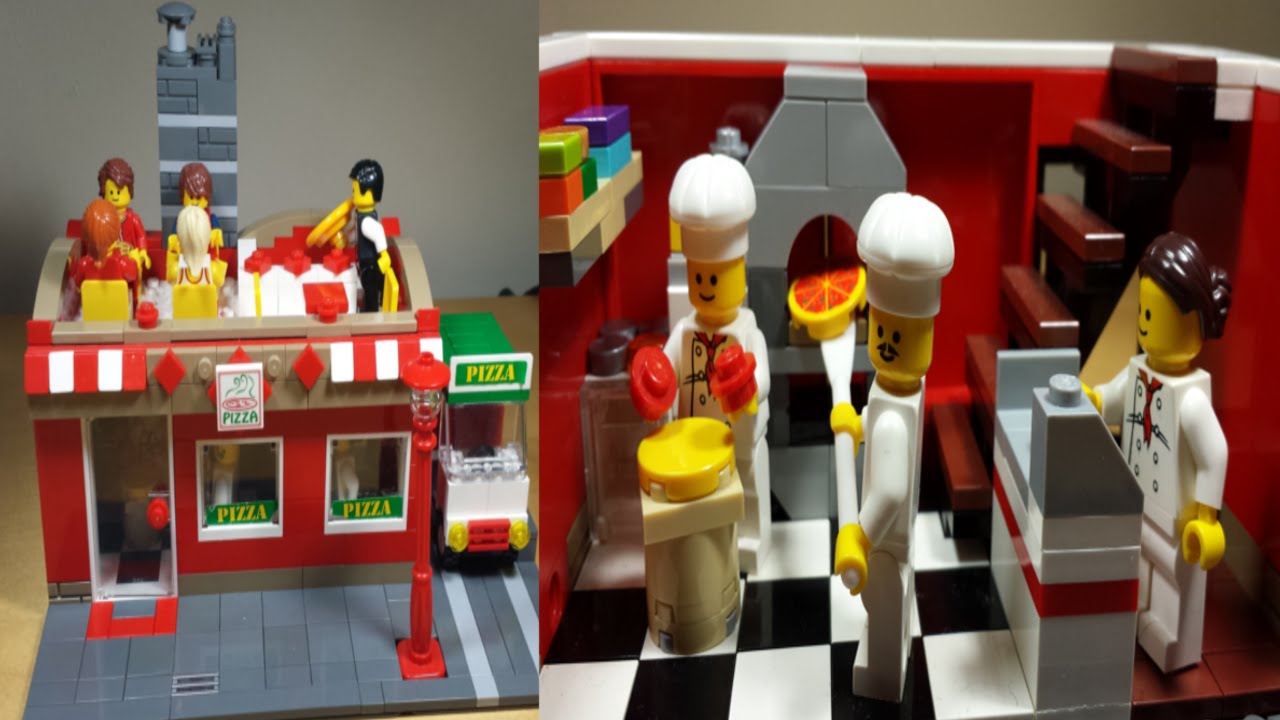 LEGO Pizza Shop MOC (modular style) Showcase - YouTube