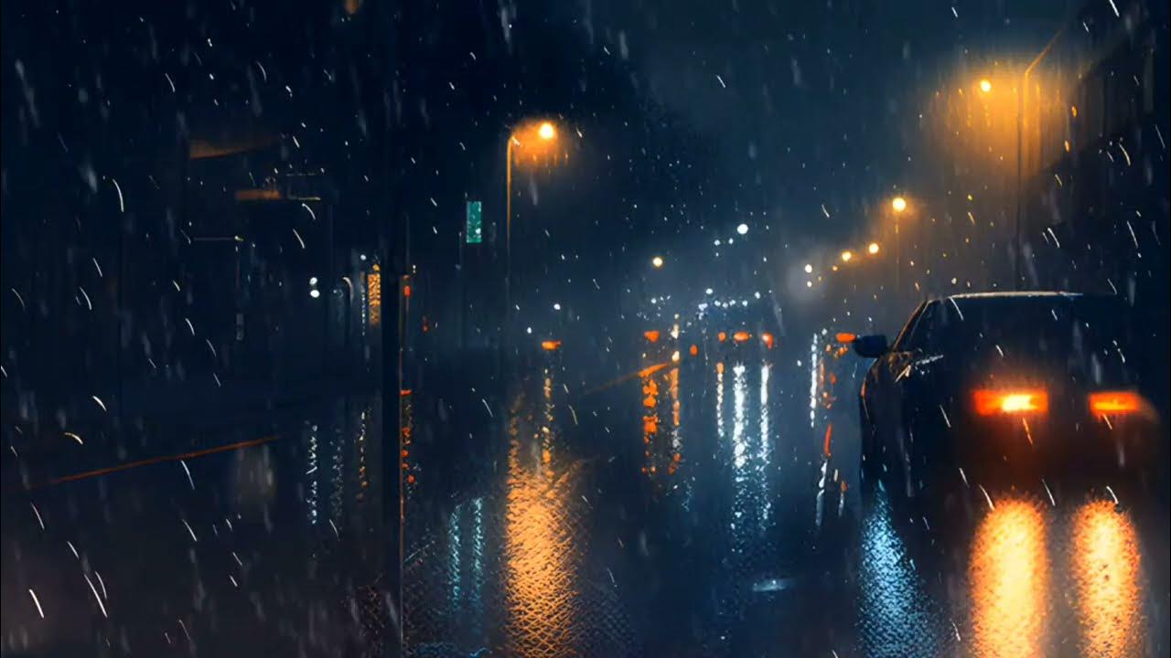 4 Hours of Relaxing City Rain at Night - YouTube
