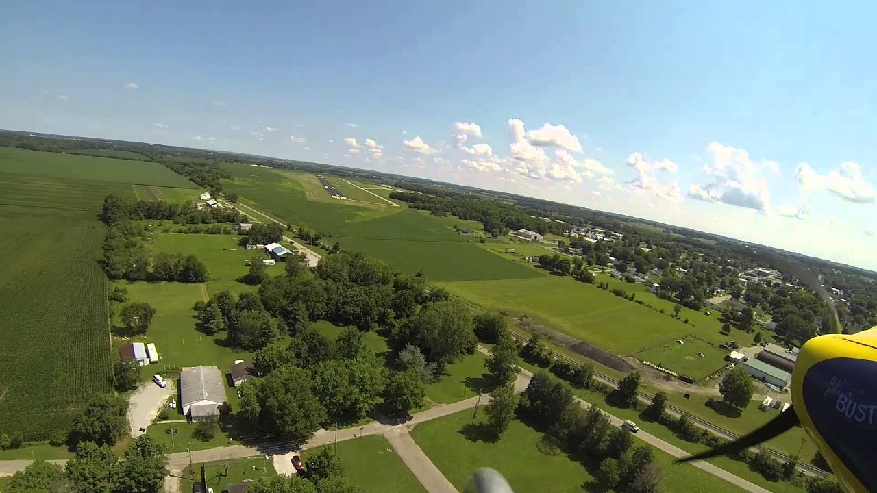 Approach, mid-field & landing at Urbana Grimes runway 02 - YouTube
