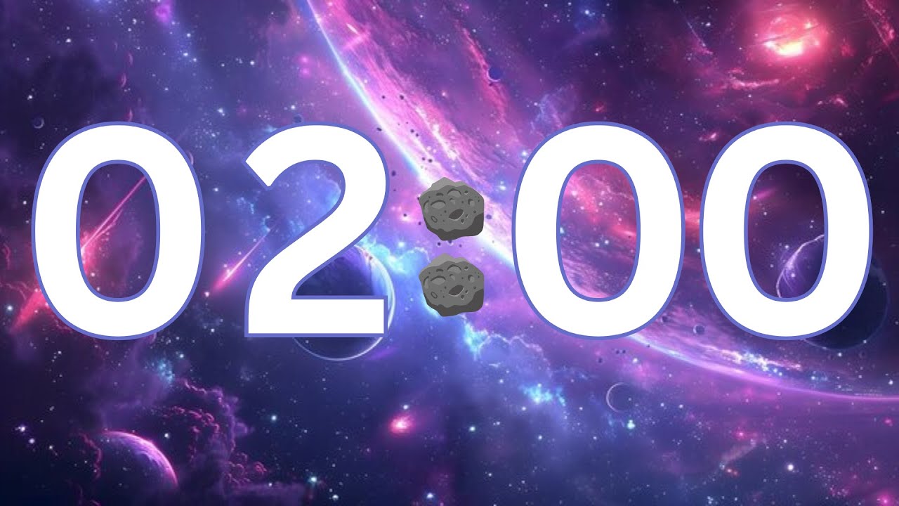 2-Minute Galaxy Timer | Classroom & Presentation Countdown with Alarm ...