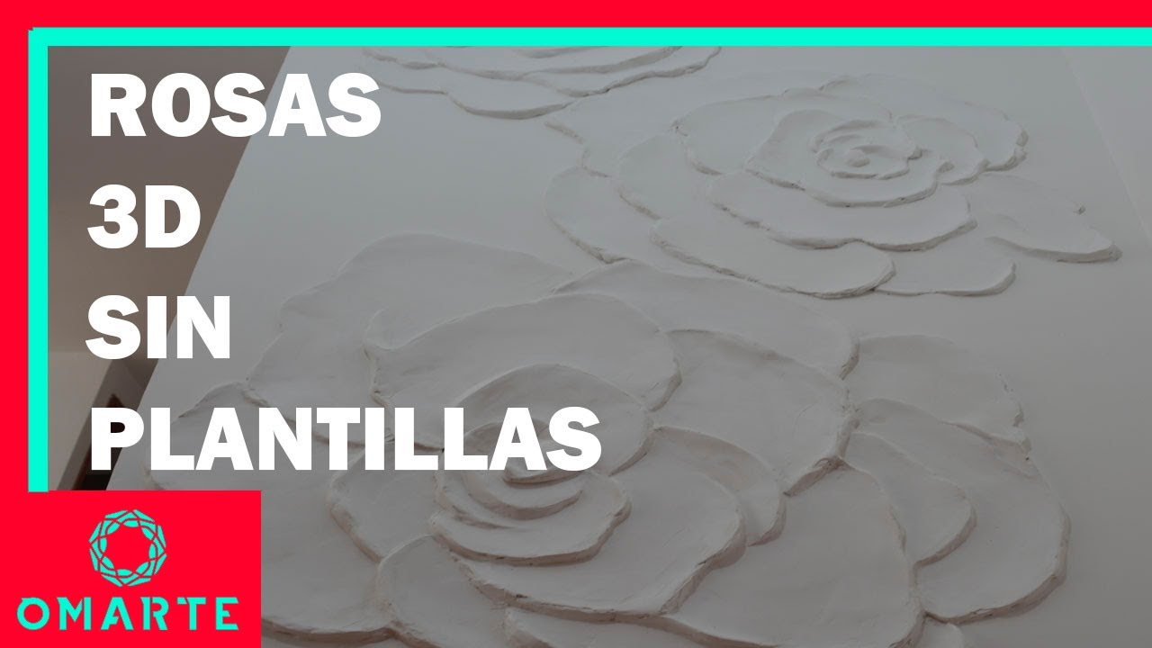 😁 DECORACIÓN DE MUROS 3D( ROSAS sobre relieve ) ¡muy facil! DIY - YouTube