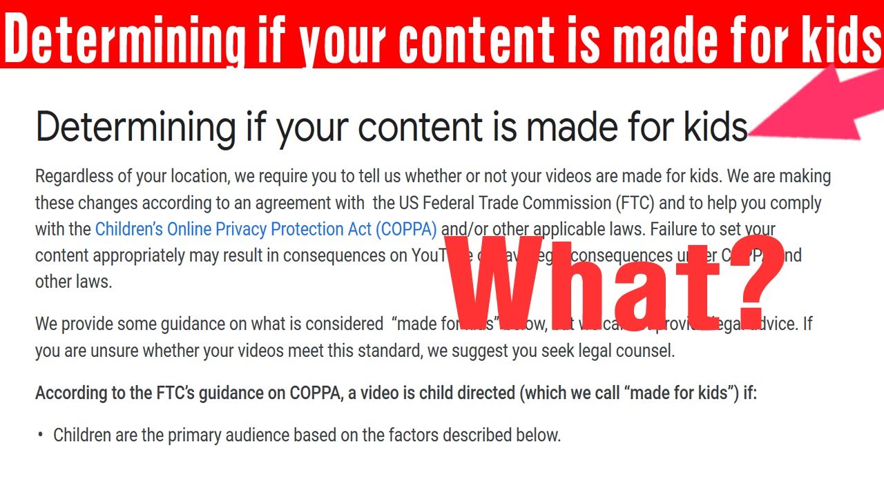 Youtube Update: Determining if your content is made for kids - YouTube