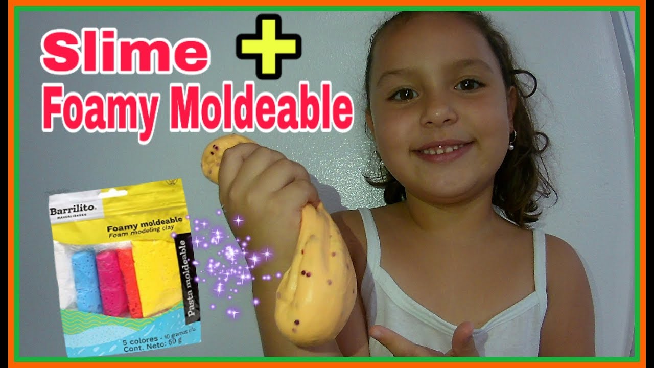 Slime mezclado con foamy moldeable como queda 2019 / Slime más foamy ...