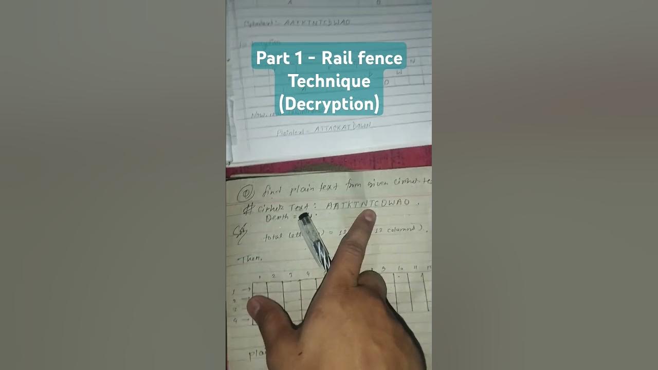 part 1 - Rail Fence Technique (Descryption) - YouTube
