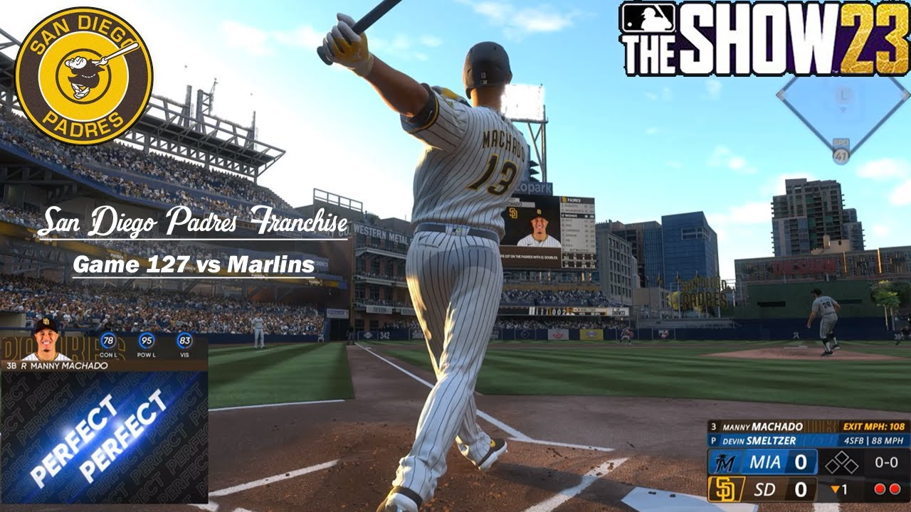 MLB THE SHOW 23 - San Diego Padres Franchise Game 127 vs Marlins - YouTube