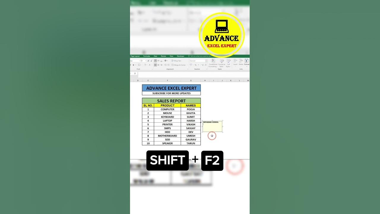 Insert Comments In Excel Using Shortcut Key || Advance Excel🤯 ||#youtube #excel #shortsfeed # ...