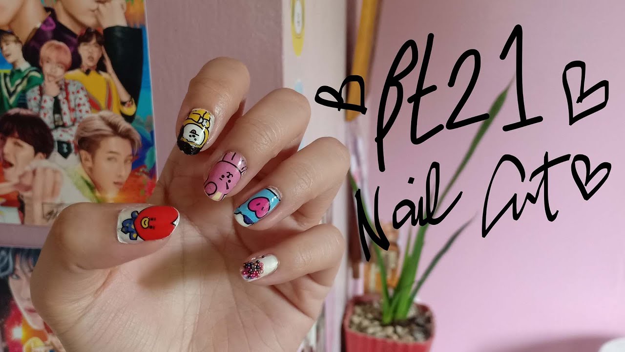 #7YEARSWITHBTS : DOING BT21 NAIL ART WHILE HEARING BTS FAMOUS LINES ...