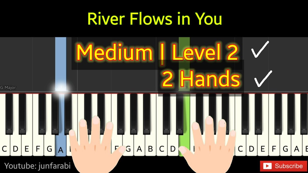 River Flows In You | piano tutorial medium - Level 2 - YouTube