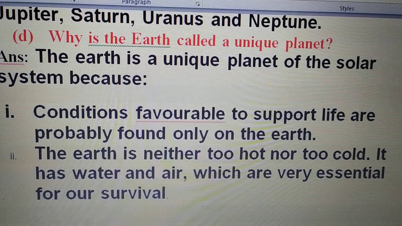 Question and Answer ( The Earth in the Solar System) 6th - Geography ...