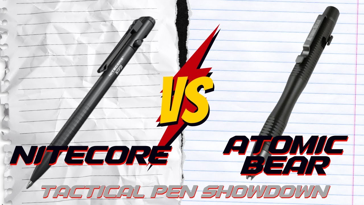 Atomic Bear Stealth Pen Pro vs Nitecore NTP31 Tactical Pen - YouTube