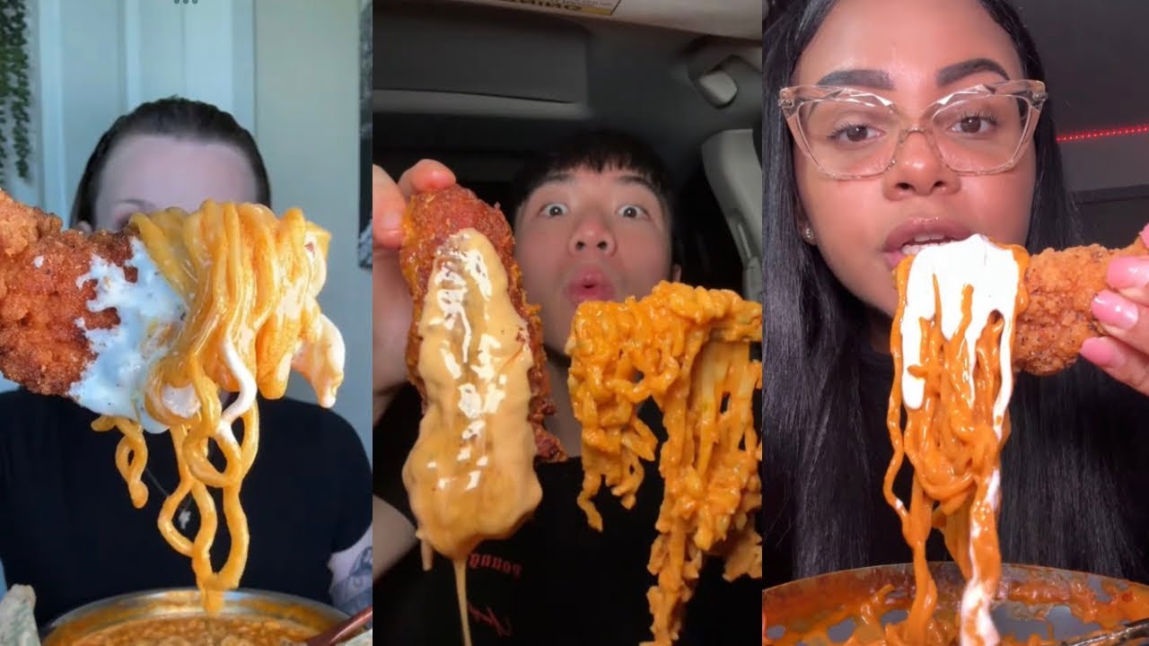 TikTok Mukbang | Buldak + Wingstop - YouTube