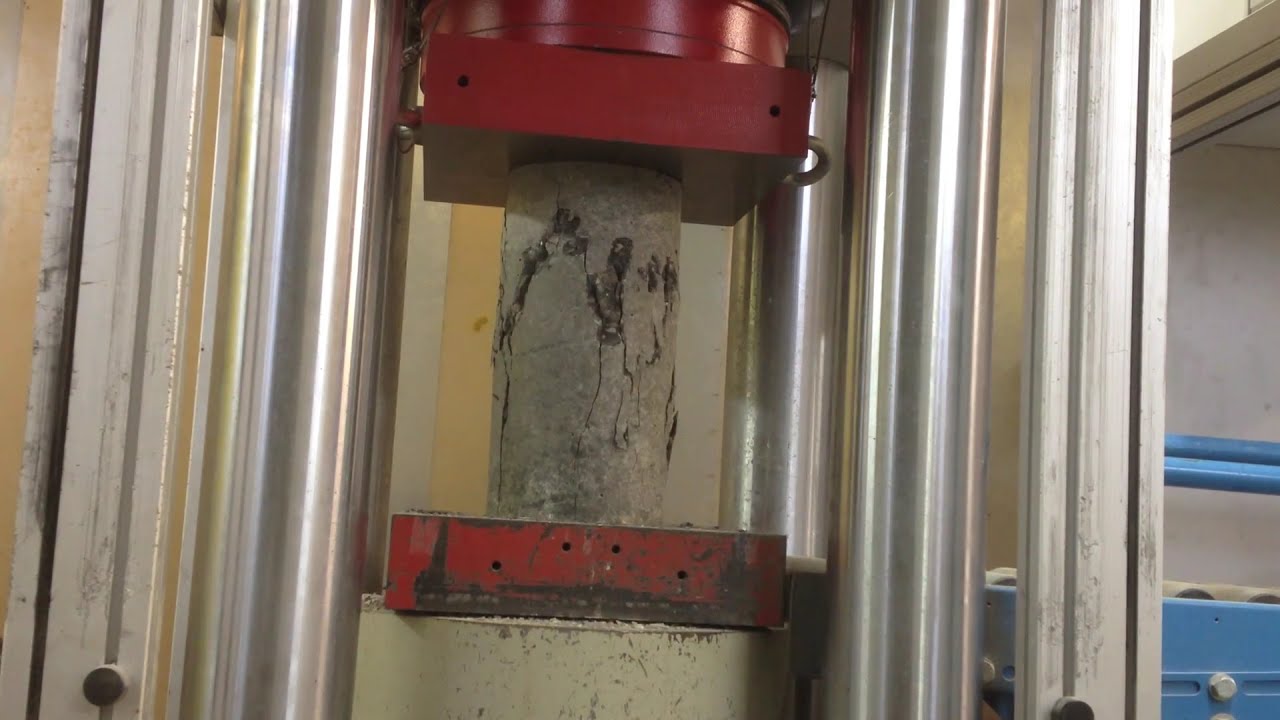 Essais, compression, éprouvette, béton, NF EN 1230-4 - YouTube