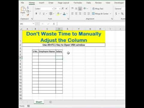 Excel Trick | Auto Adjust Column in Excel VBA | #excel #exceltips #exceltricks #exceltutorial ...