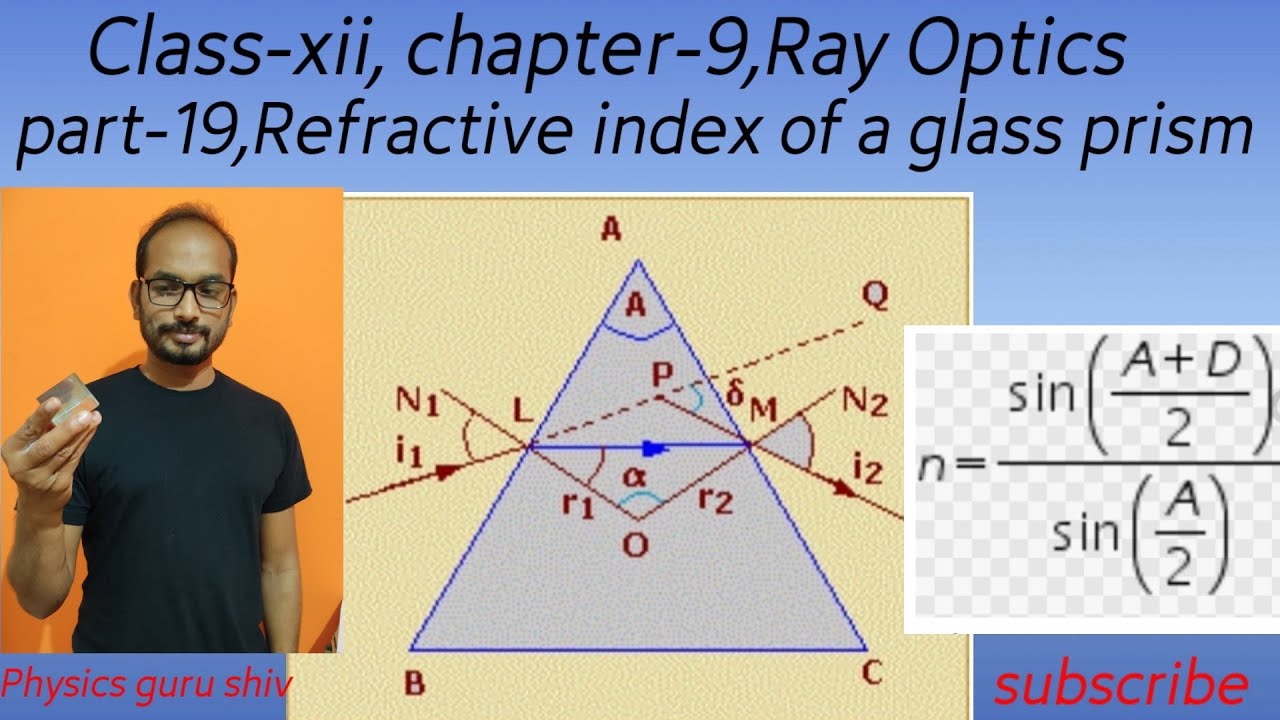class-xii, part-19,refraction through a glass prism refractive index of ...