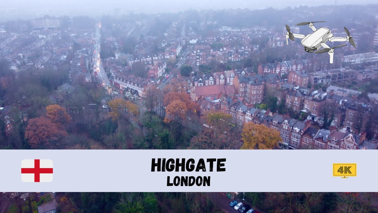 [4K] 🇬🇧 Highgate, London - by drone 🇬🇧 - YouTube