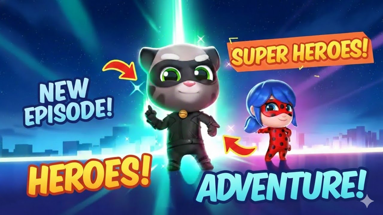 Talking Tom Hero Dash vs Miraculous Ladybug Crossover Cat Noir Tom vs ...