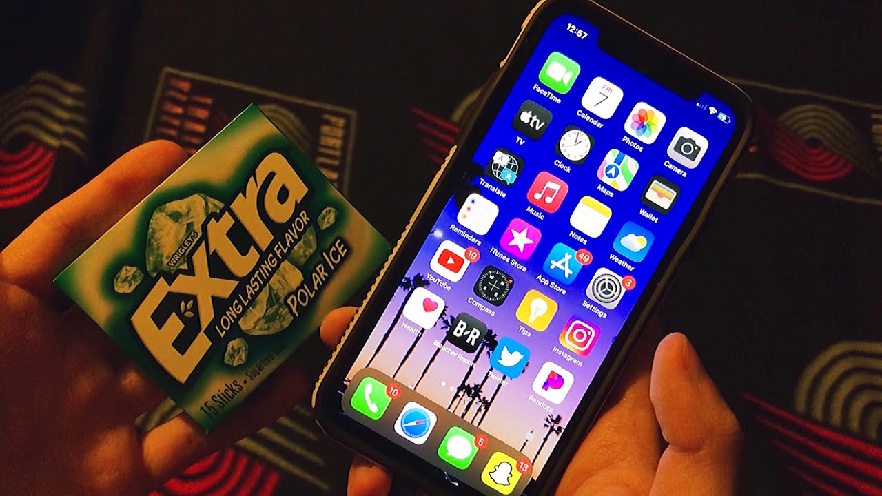 ASMR What’s On My Phone 📱 (whispering w/ gum chewing) - YouTube