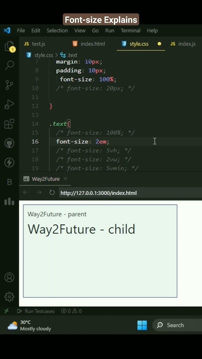Css Font Size Explains ️ Javascriptinterviewquestions Htmlcsswebsite Javascriptengineer Youtube 