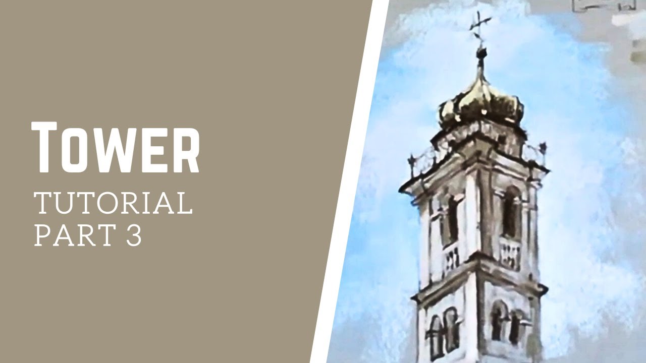 How to draw a tower with soft pastels step by step tutorial for ...