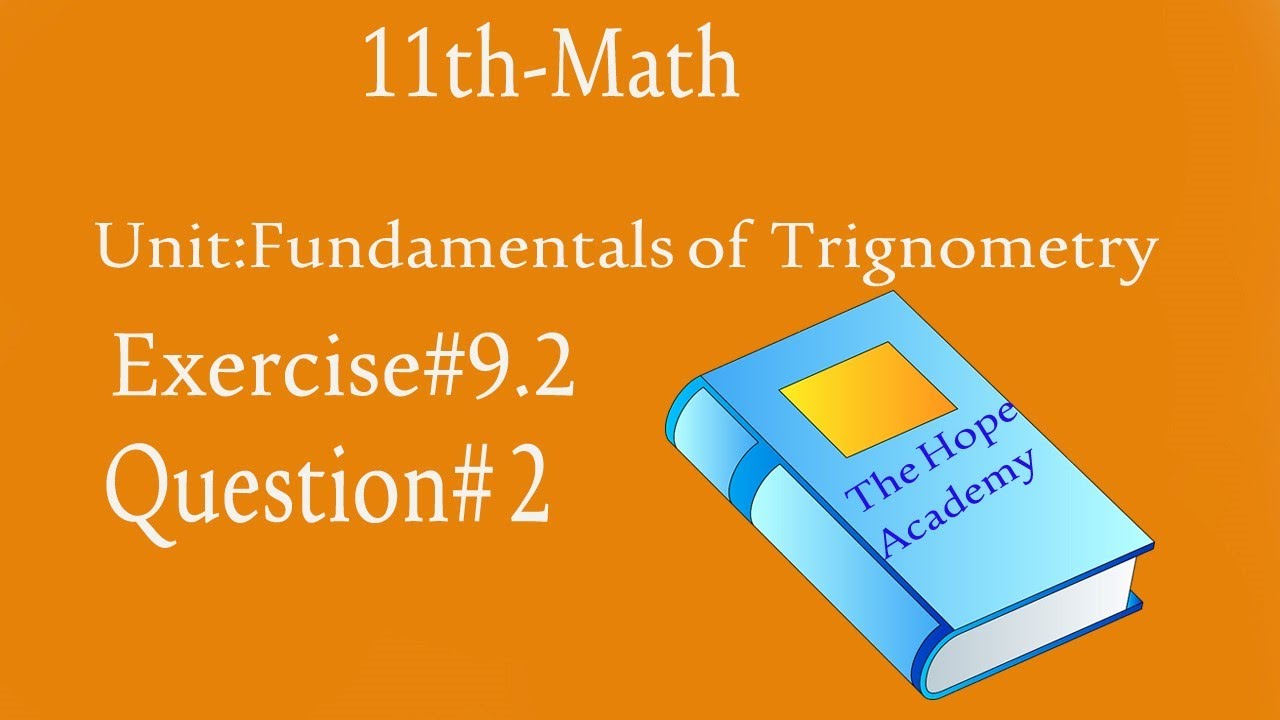 First year math Exercise 9.2 question #2 - YouTube
