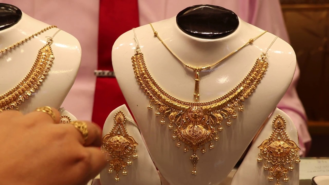 21/22KDM সোঁনার হাঁসলী হারের দাম /21/22 KDM gold jewellery set price ...