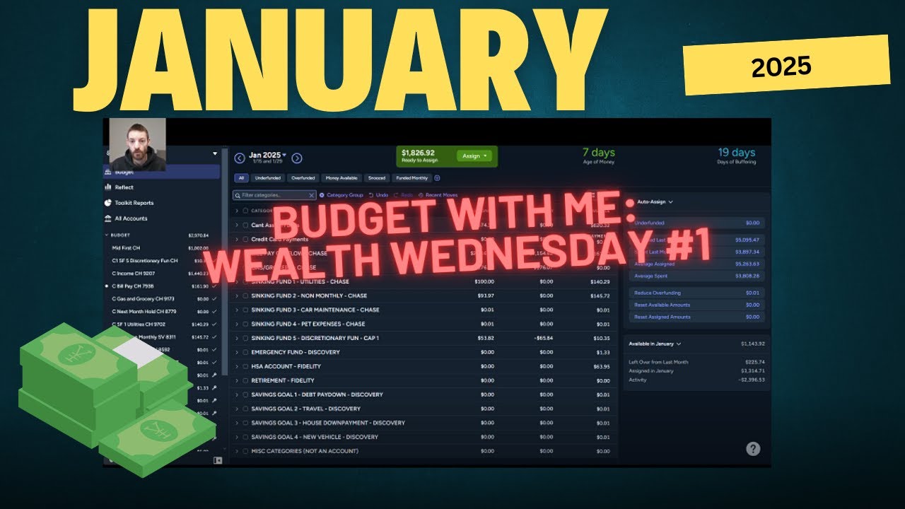 YNAB Budget With Me | January 2025 Paycheck #1 | Wealth Wednesday Series - YouTube