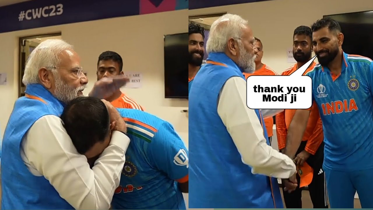 Narendra Modi did this heart winning gesture when shami was crying ...