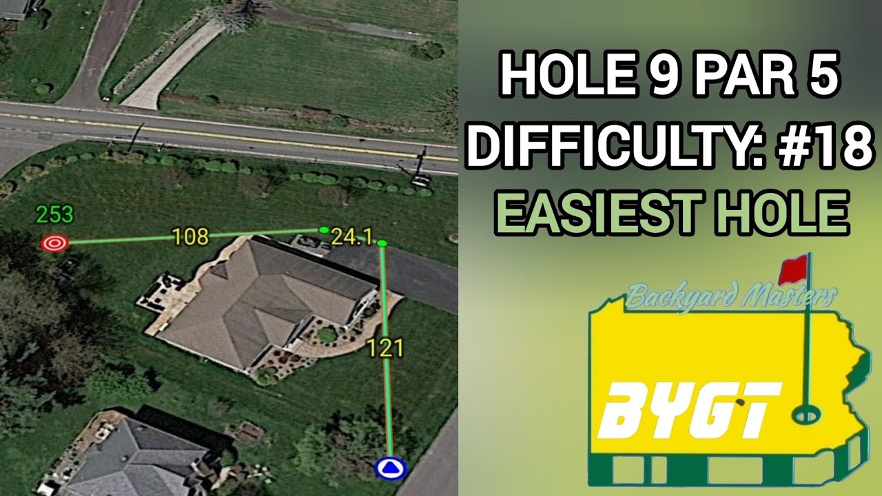 Hole 9 Par 5 EASIEST HOLE | 2024 Backyard Masters | BYGT (Back-Yard ...