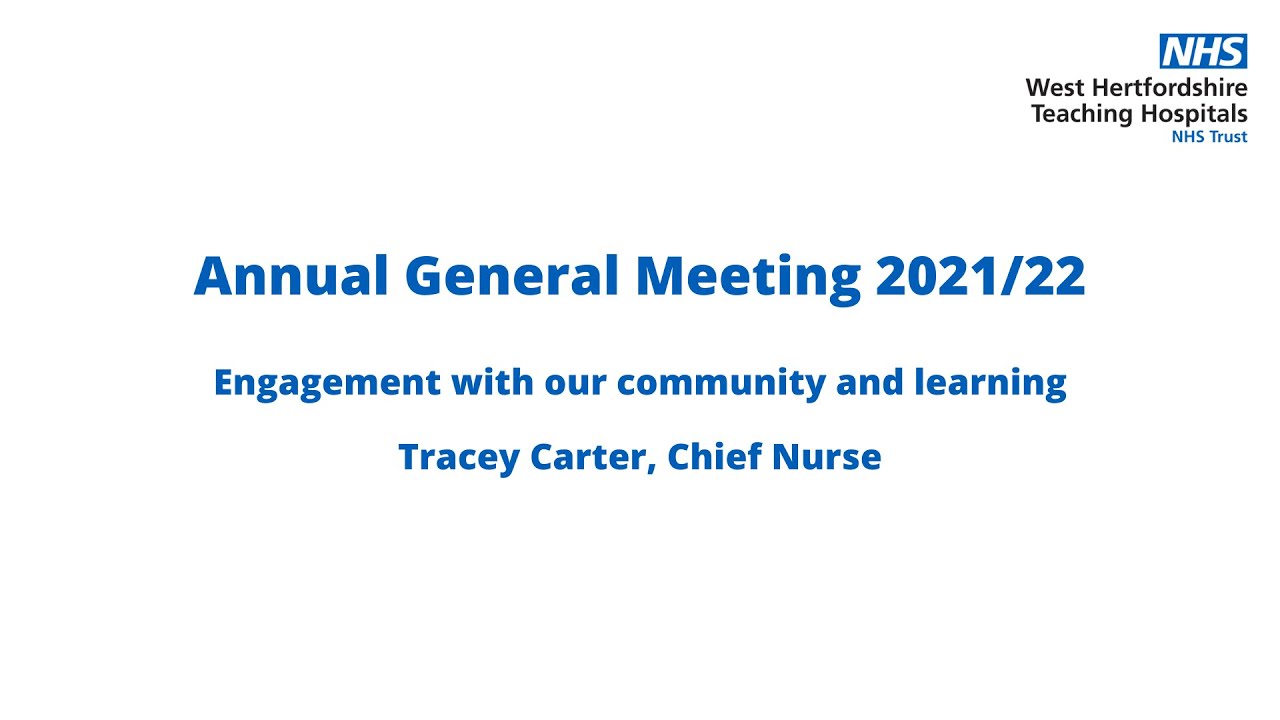 AGM 2021/22 - Engagement with our community and learning - Tracey ...