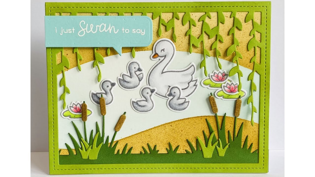 Lawn Fawn Swan Soiree Card for Mother’s Day - YouTube