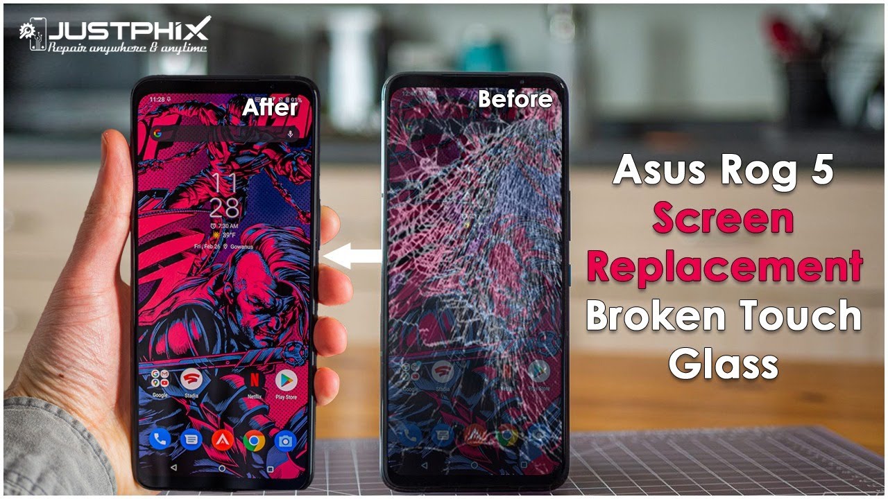 Broken Display Repair Asus Rog 5 - YouTube