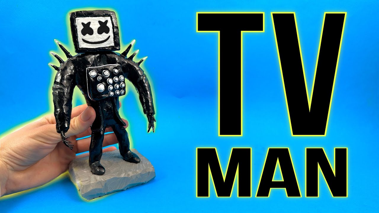 How to make Titan Tv Man with Polymer Clay DIY | Making Characters from ...