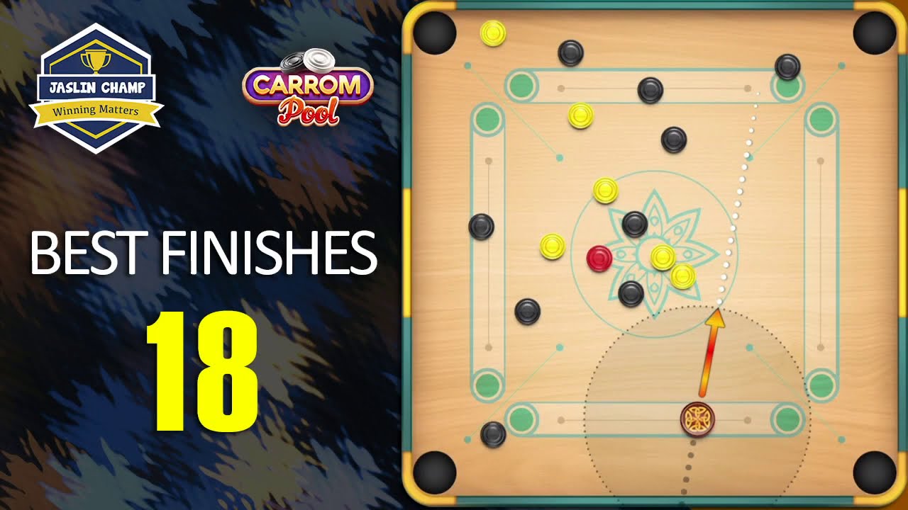 BEST FINISHES #18 | BEST CARROM DISK POOL WIN | JASLIN CHAMP | MINICLIP ...