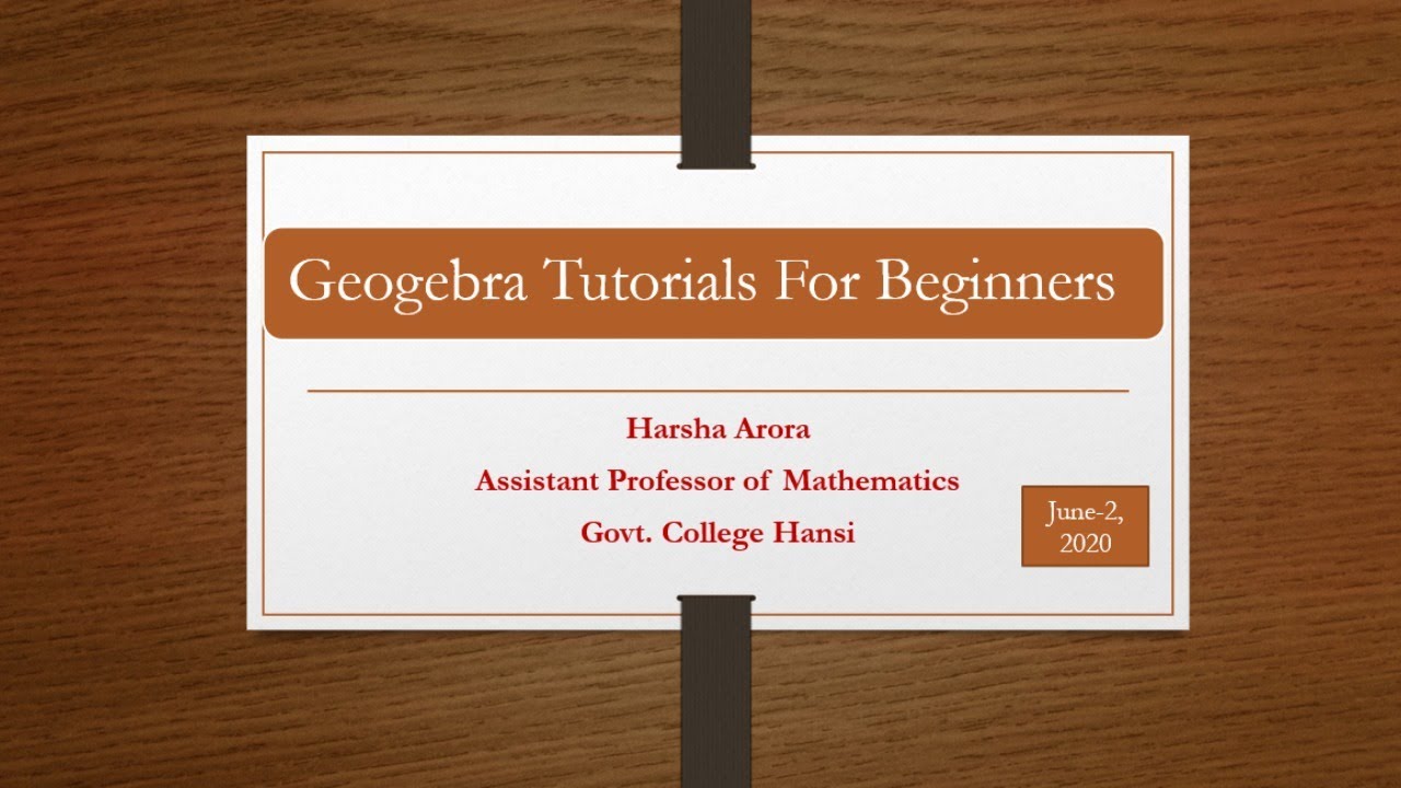 Geogebra Tutorials for Beginners - YouTube