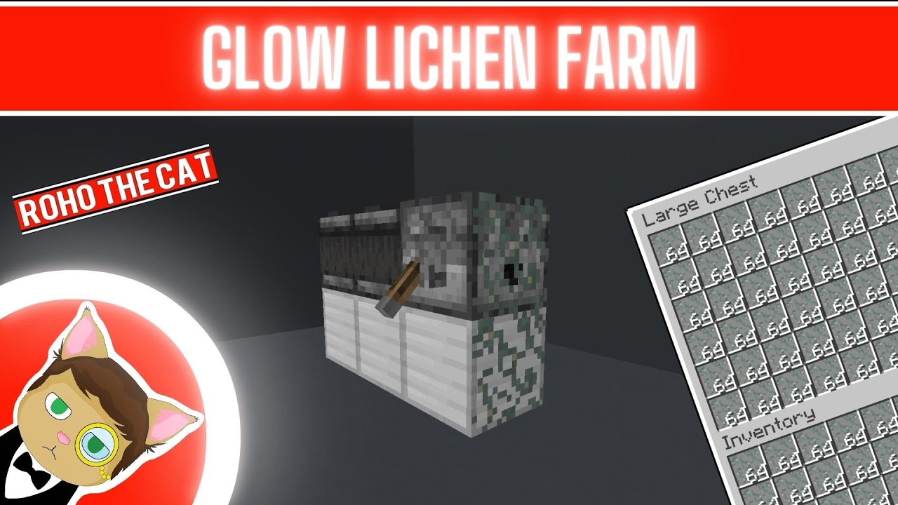 Minecraft Java - Glow Lichen Farm - Super Simple!! - YouTube