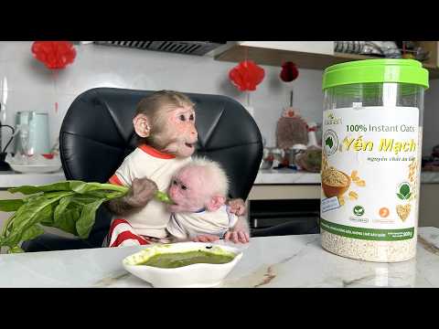 Lala prepare cooking ingredients for the baby monkey making Mom extremely surprised!