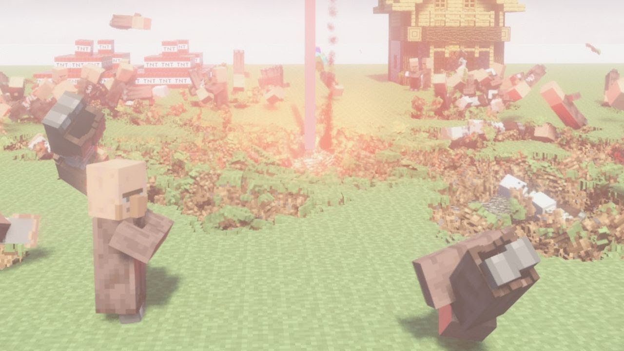 Orbital Strike in Realistic MINECRAFT Village in TEARDOWN - YouTube