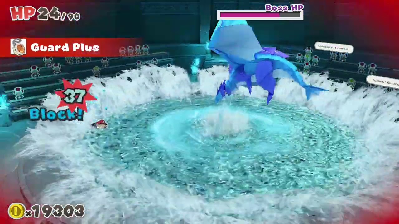 WATER VELLUMENTAL Boss Battle! Paper Mario The Origami King - YouTube