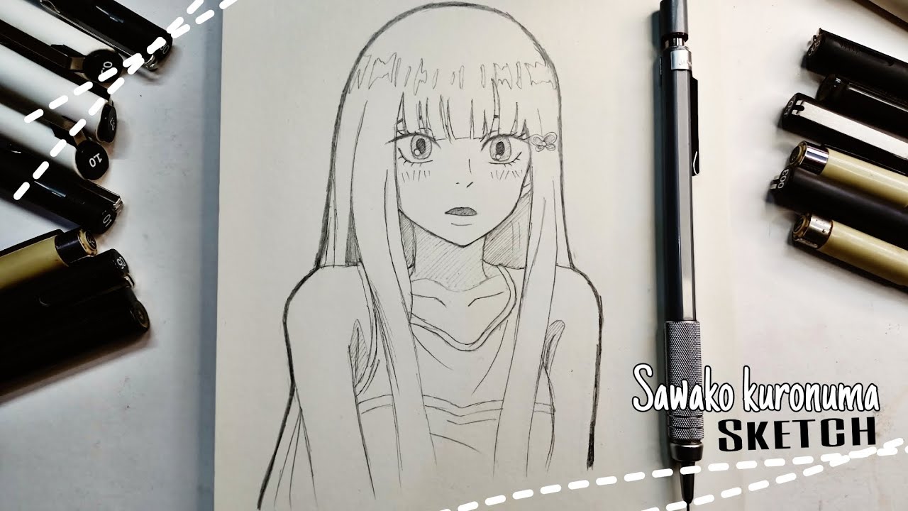How to draw Sawako kuronuma || Easy step by step || From me to you ...