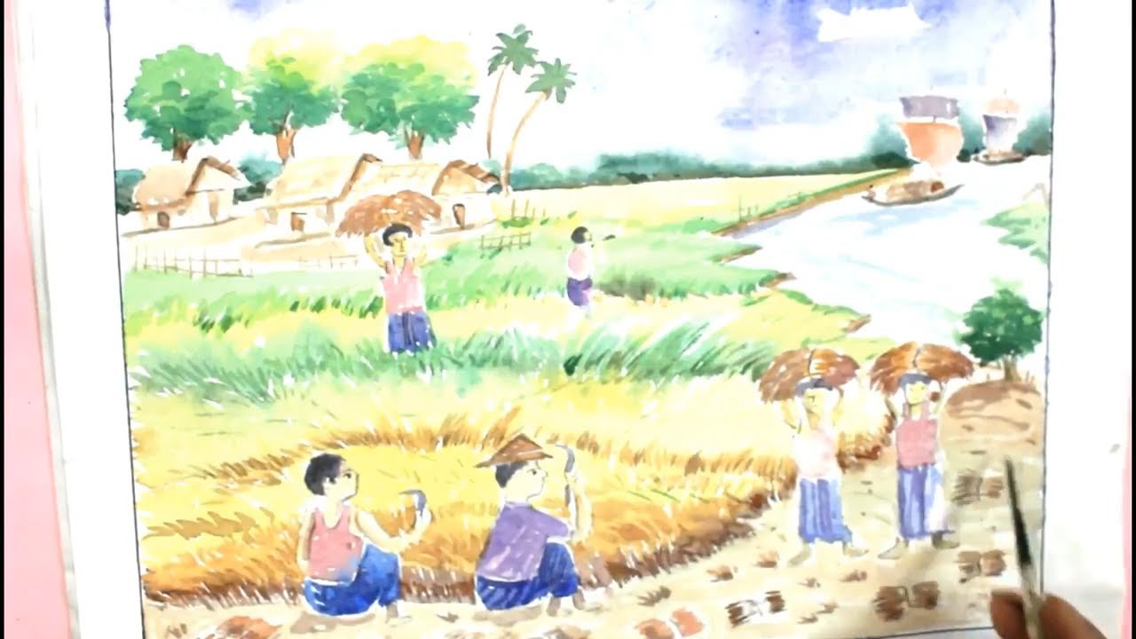 How TO Draw Scenery OF Late Autumn Step by Step/Draw Beautiful Scenery ...