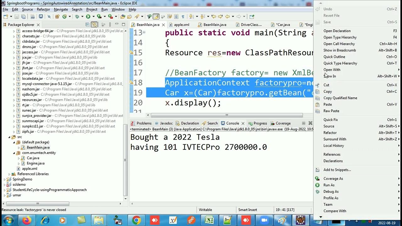 Batch 3 Spring Core - Episode 6(Autowired annotation) - YouTube