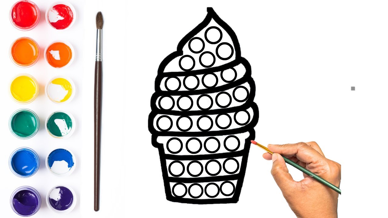 Rainbow 🌈 Ice cream Pop it 🍦Drawing,Coloring and Painting 🎨 Easy for ...